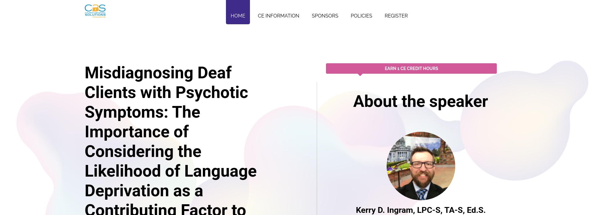 Misdiagnosing Deaf Clients with Psychotic Symptoms: The Importance of ...